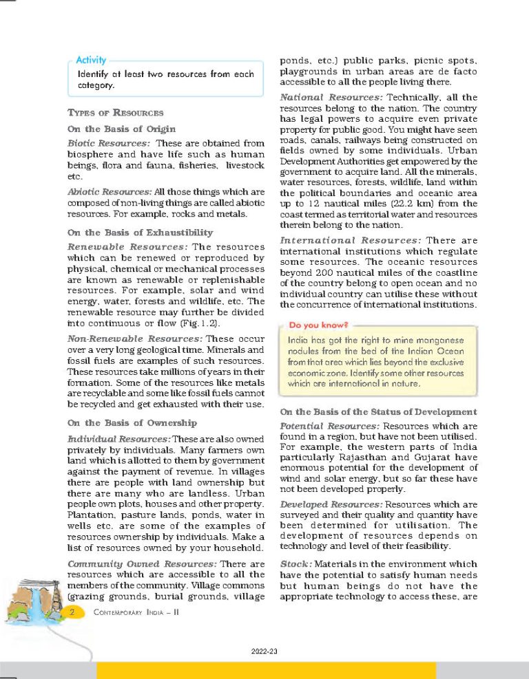 Geography NCERT Class-10th Contemporary India-II English Medium - Notes