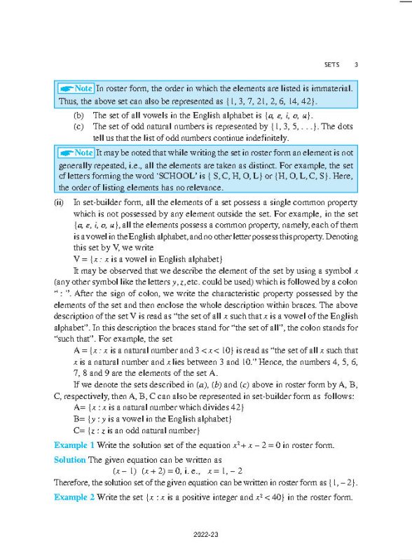 Mathematics NCERT Class-11th English Medium (Original Book) - Notes