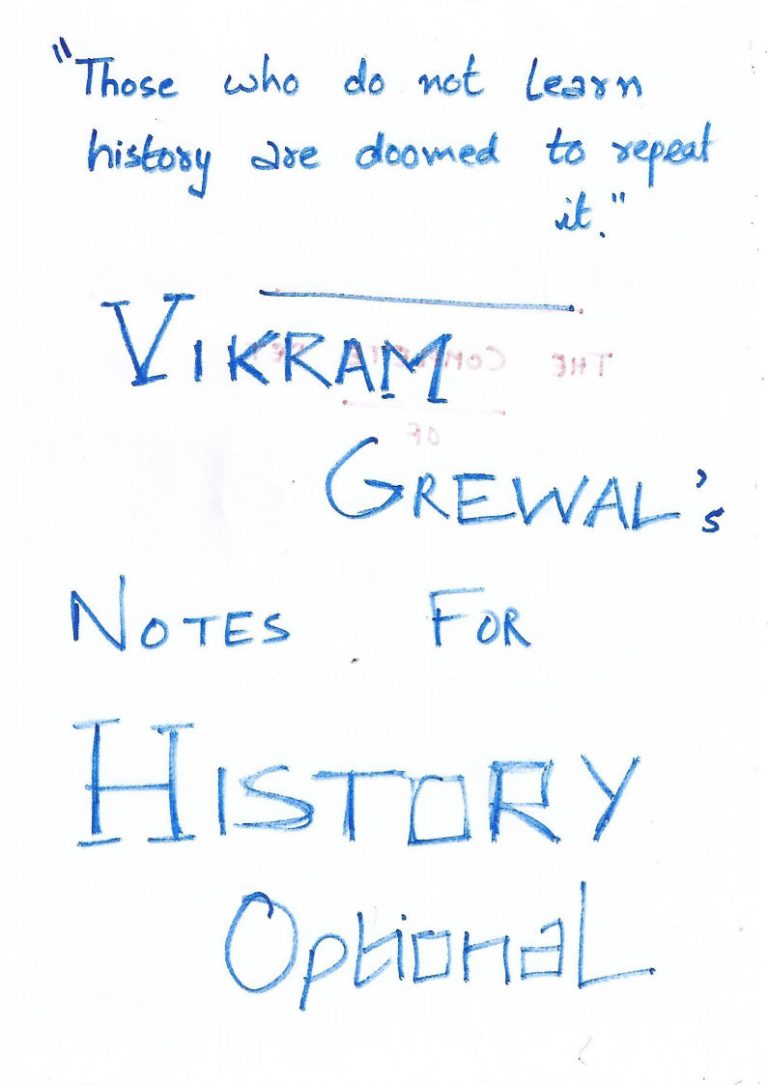 History Optional Topper's Notes By Vikram Grewal Handwritten Class ...