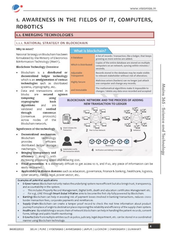 Vision Ias Mains 365 Science & Technology (September 2021 To June 2022 ...