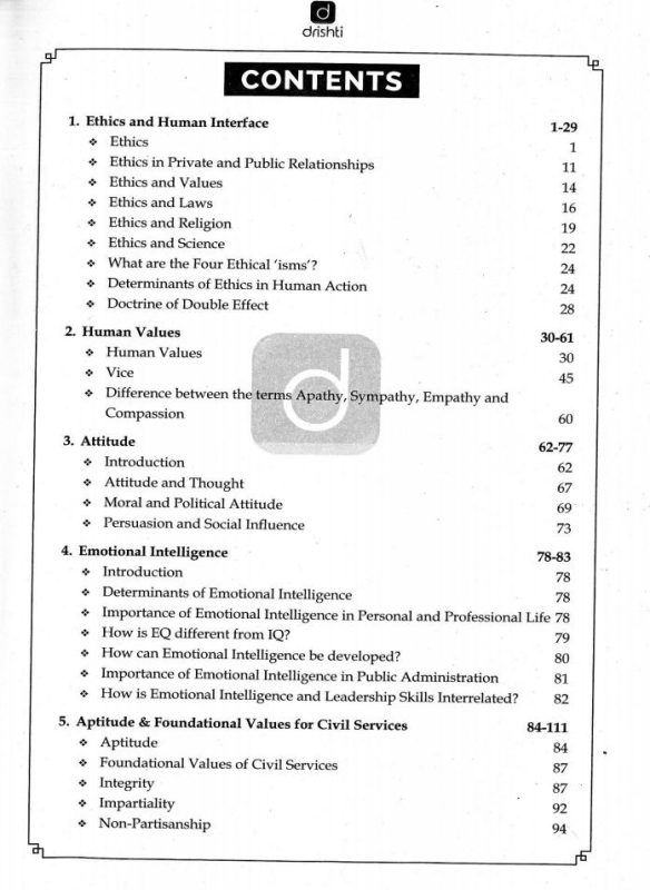 Drishti Ias Ethics Integrity And Aptitude Printed Notes English Medium