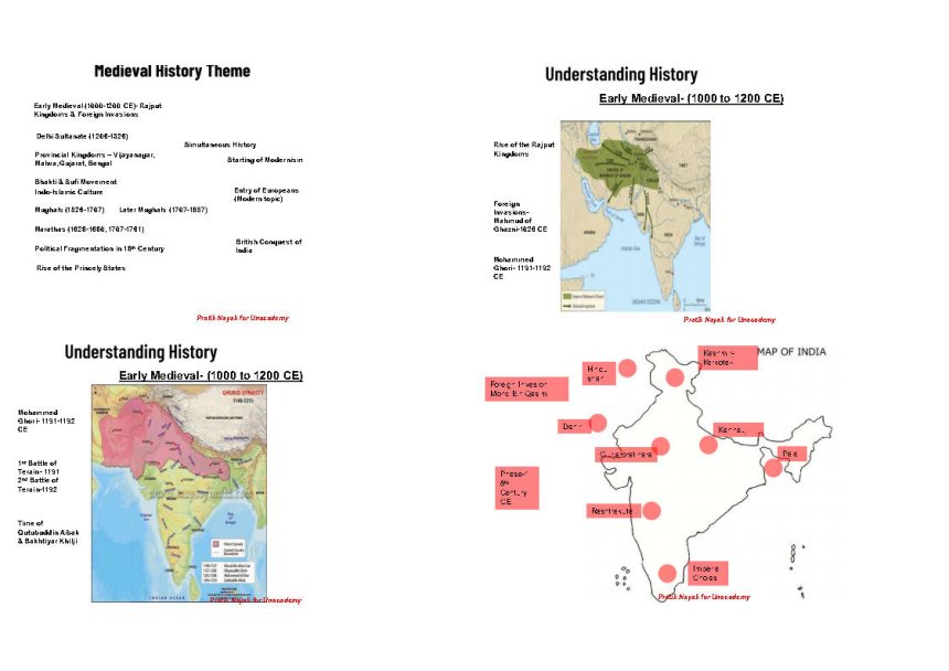 Unacademy Ias Medieval India History Printed Notes By Pratik Nayak Sir ...